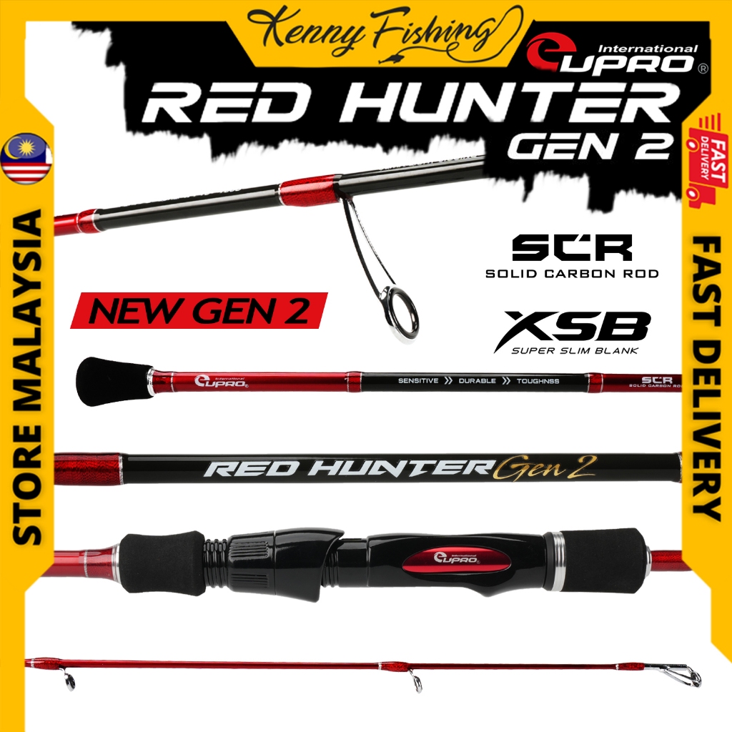EUPRO RED HUNTER GEN2 JIGGING ROD - SOLID CARBON - SPINNING | Shopee ...
