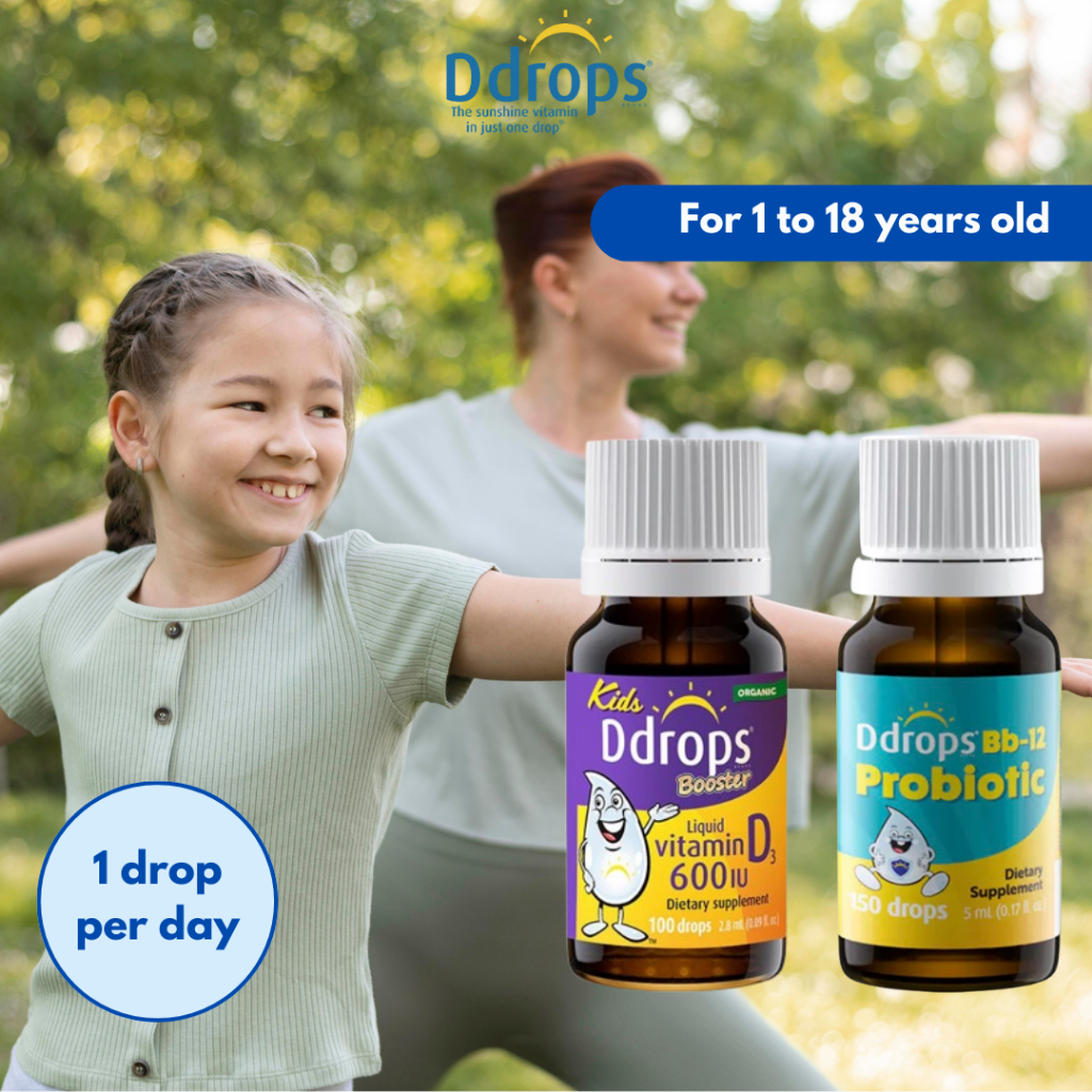 Ddrops Kids Immune Combo - Liquid Vitamin D3 600 IU + Bifidobacterium Probiotics | Shopee Malaysia