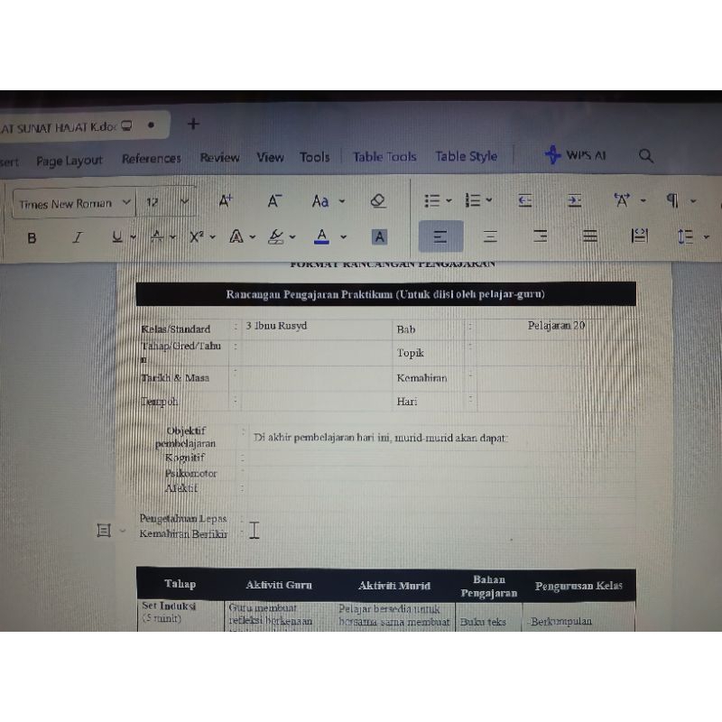 Kelas individu RPH rancangan pengajaran harian + contoh rph | Shopee ...