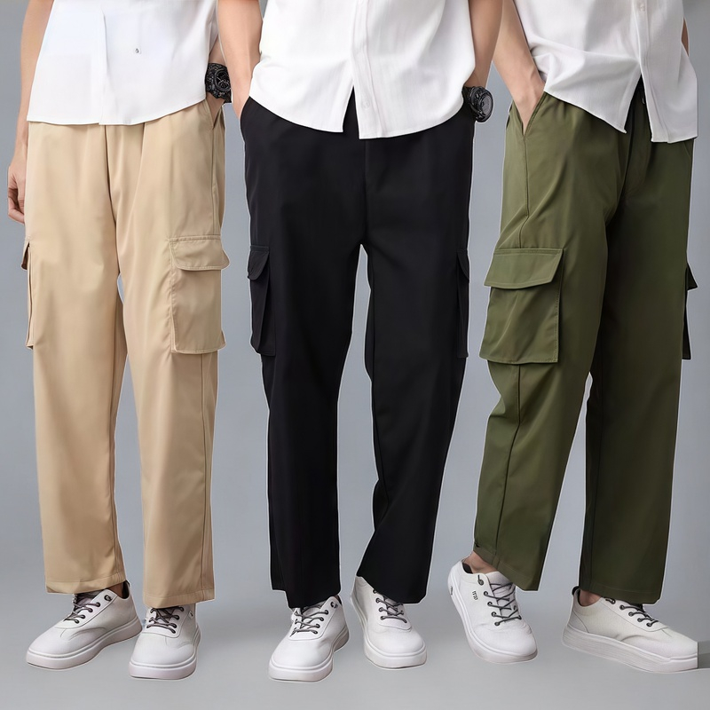 Trend Multi Pocket Cargo Pants Men Retro Cargo Pants Slim-Fit Cargo ...