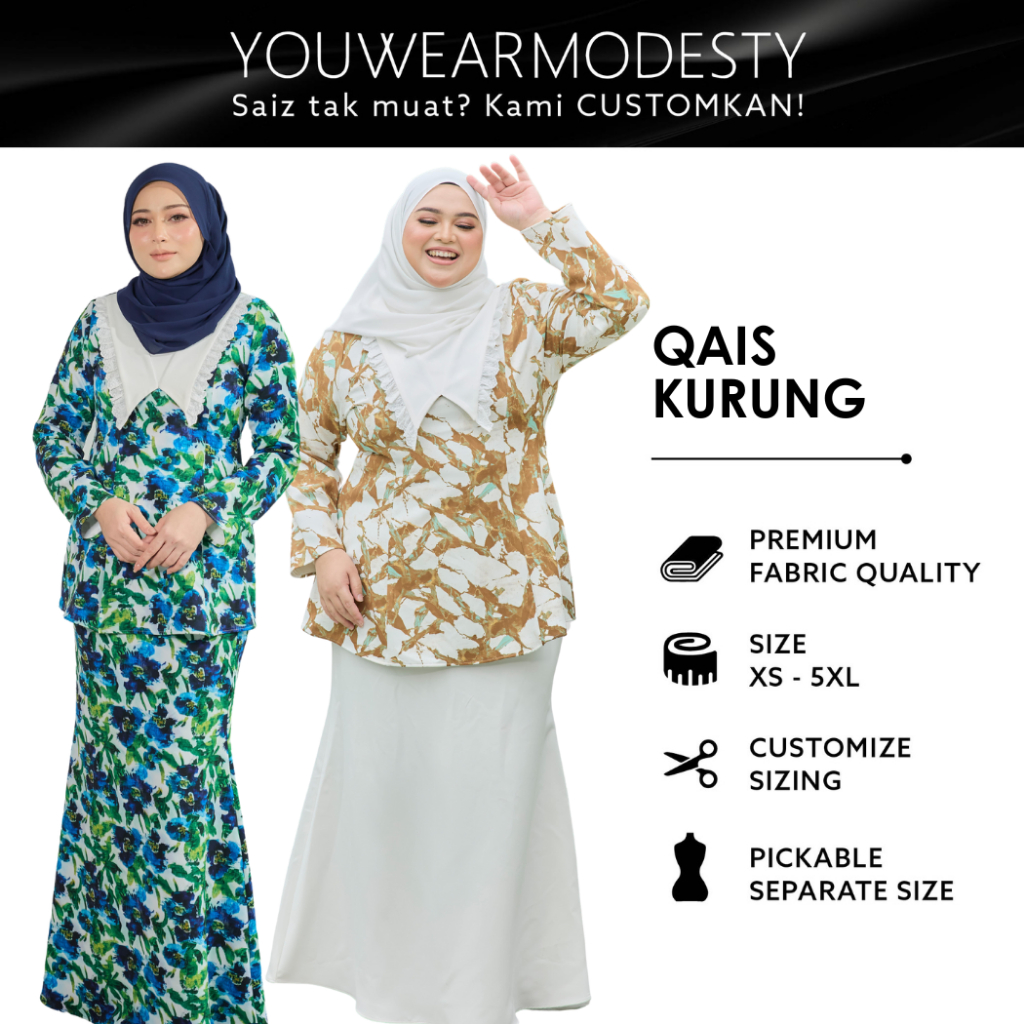 [RAYA 2025] YouWearModesty Qais Mermaid Baju Kurung Muslimah Plus Size ...