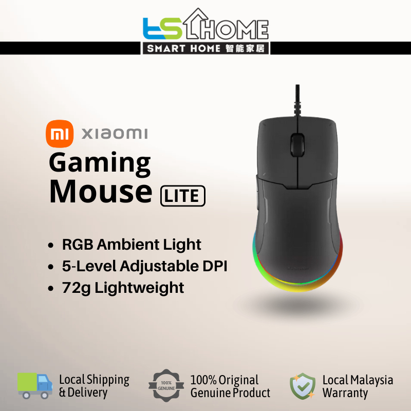 Xiaomi Gaming Mouse Lite RGB Ambient Light 5-Level DPI | Shopee Malaysia