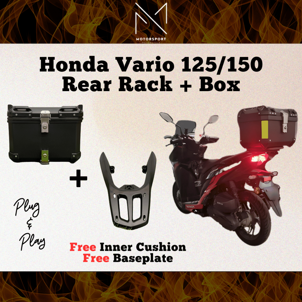 REAR RACK BOX WITH RACK VARIO 125/150 Rack Box Bracket Kotak Motorcycle ...