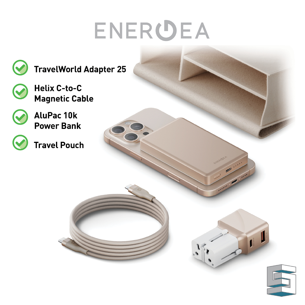 ENERGEA Voyager Kit ( TravelWorld Adapter 25, Alupac 10000mAh Powerbank ...
