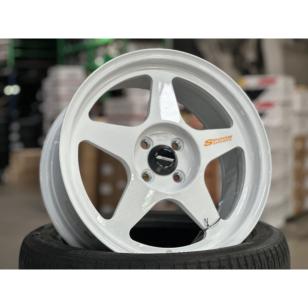 NEW 17X8J NK Performance Spoon SW388 Rim (set of 4) White 4X100 for Vios Yaris City Jazz Myvi ...