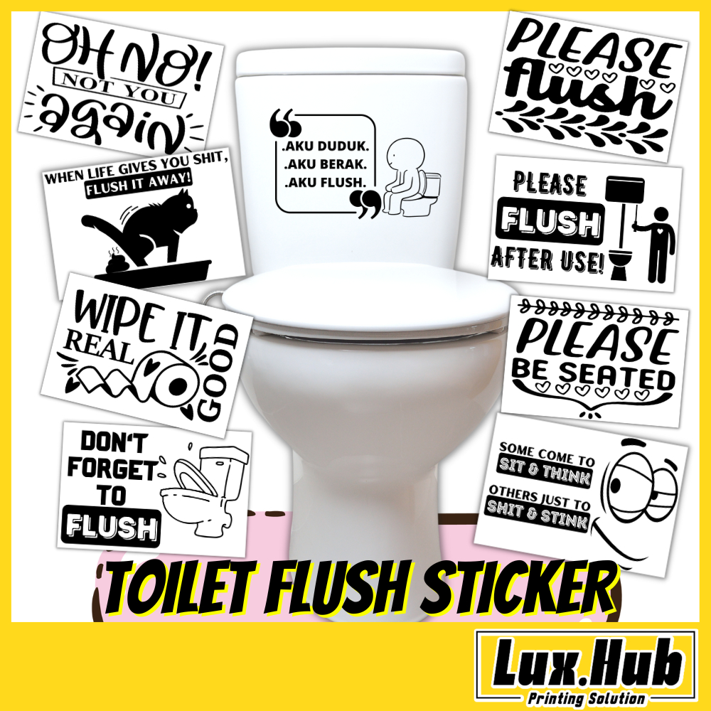 Waterproof Toilet Flush Sticker Pelekat Mangkuk Tandas Transparent ...