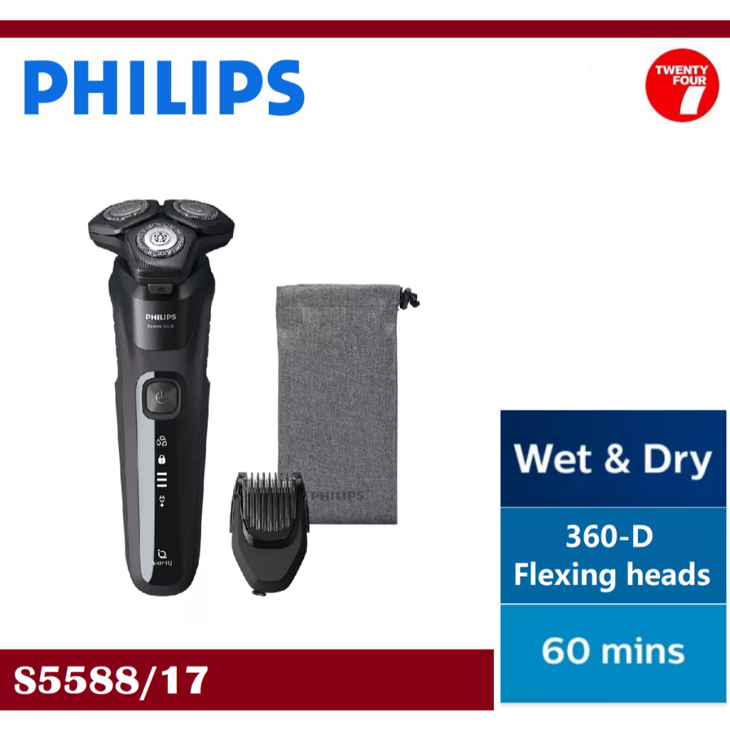 PHILIPS Shaver Series 5000 Wet & Dry electric shaver S5588/17 (1 hour ...