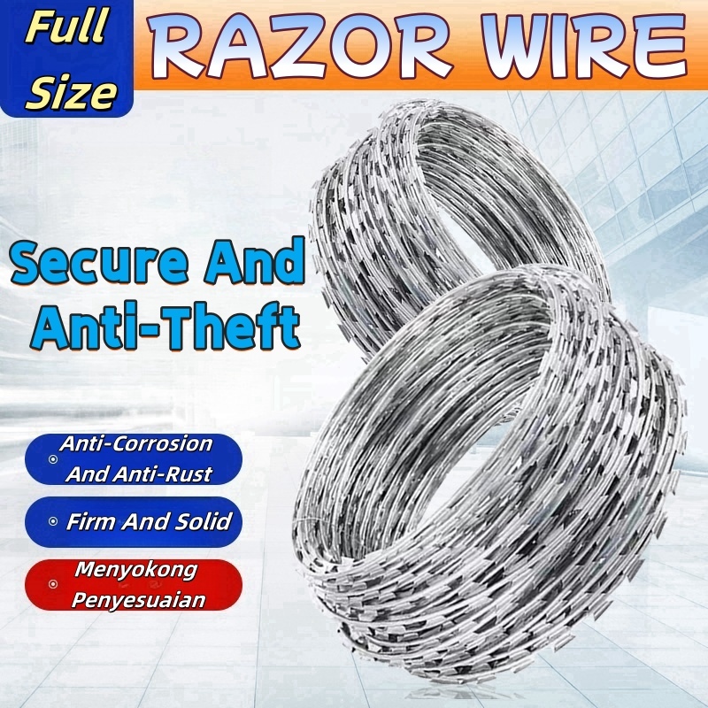 Dawai Duri Pagar/Kawat Razor Concertina Barbed Wire/6 Size/Dawai Kawat ...