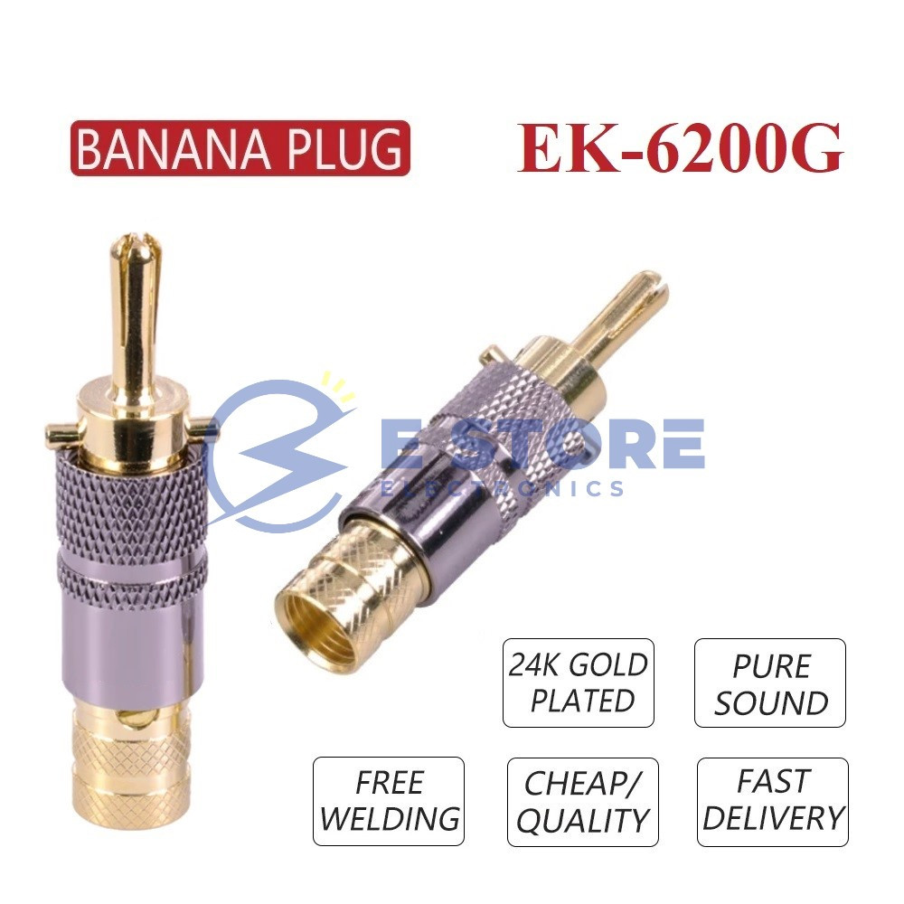 2PCS Speaker Banana plug connectors - EK-6200G | Shopee Malaysia