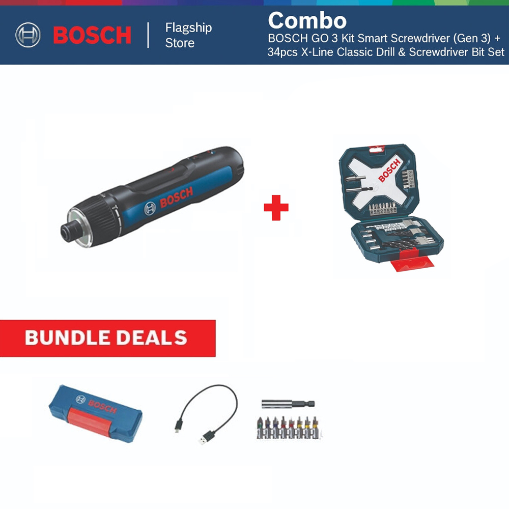 BOSCH [COMBO] GO 3 Gen 3 Kit Smart Screwdriver - 06019H2281 + BOSCH ...