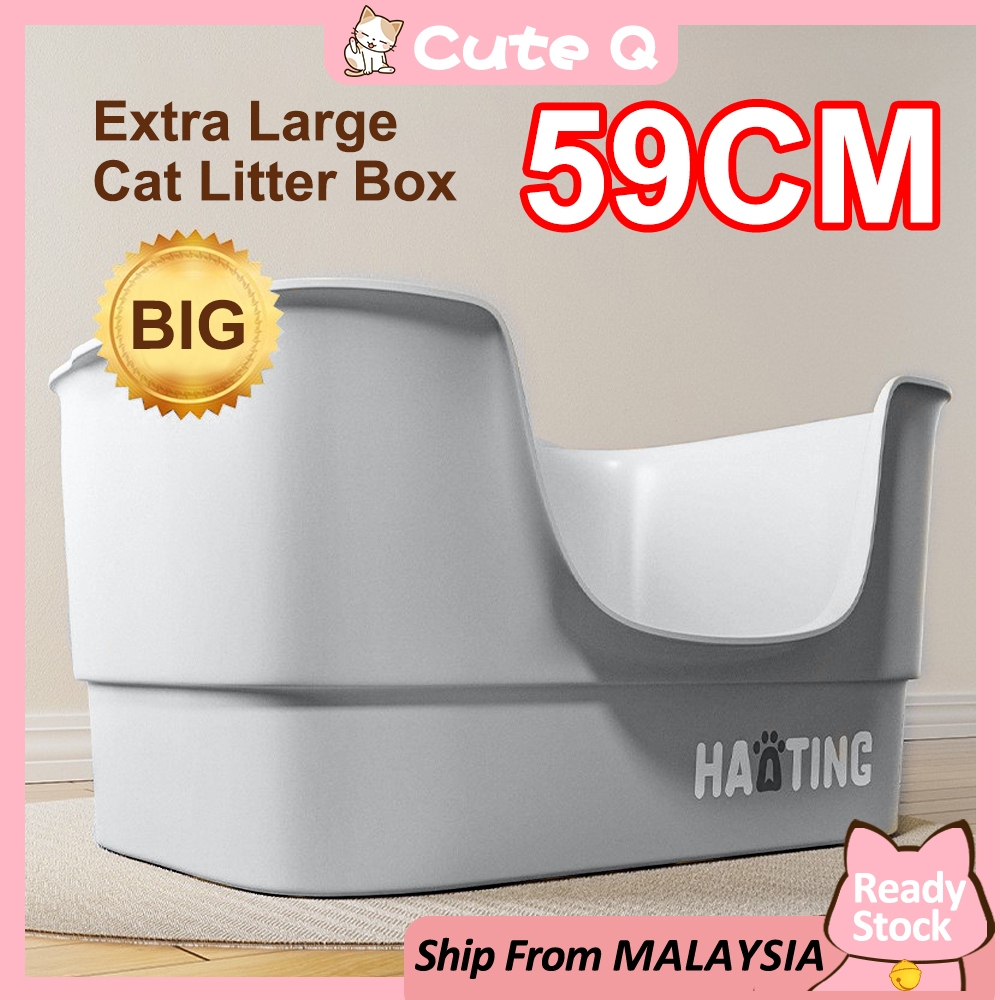 Cute Q cat litter box extra large cat toilet tempat berak kucing besar ...