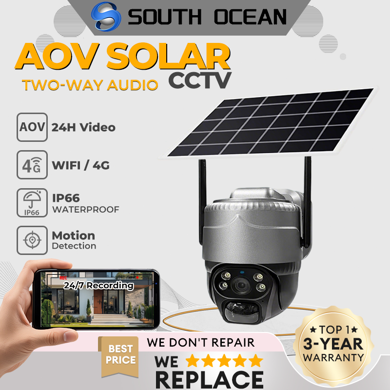 South Ocean Solar CCTV Outdoor AOV(Always On Video) Wireless 4G SIM ...