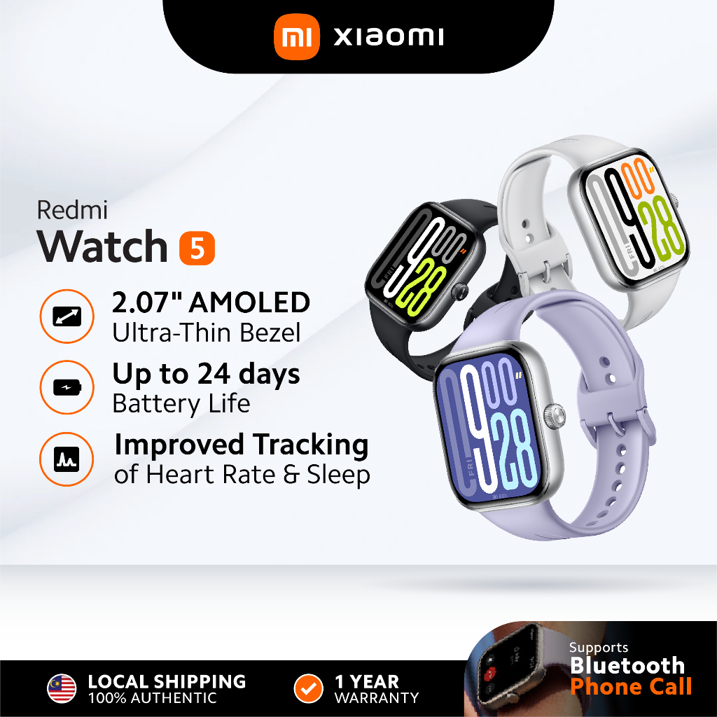 Redmi Smart Watch 5 | Large AMOLED Screen | High Refresh Rate | Build ...