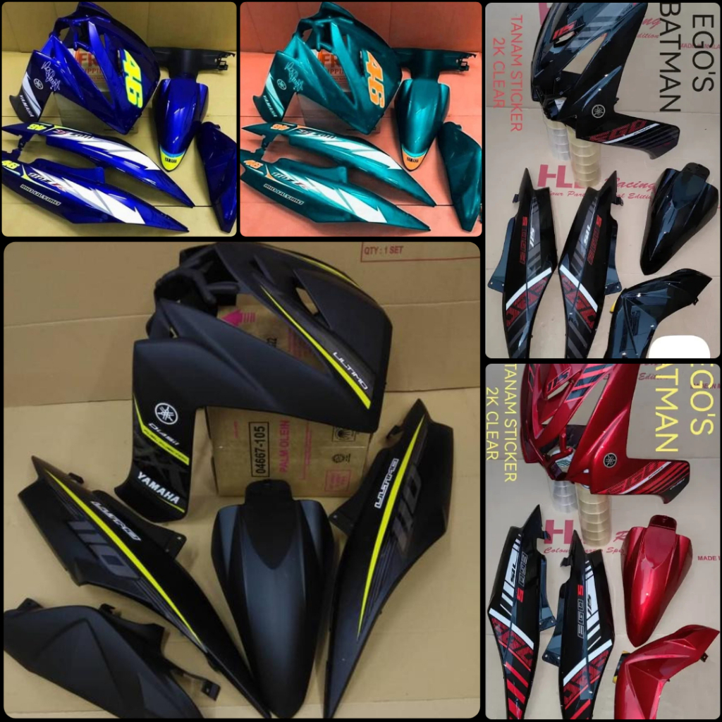 COVERSET MATT BLACK KOSONG DAN SIAP STICKER YAMAHA EGO S | Shopee Malaysia