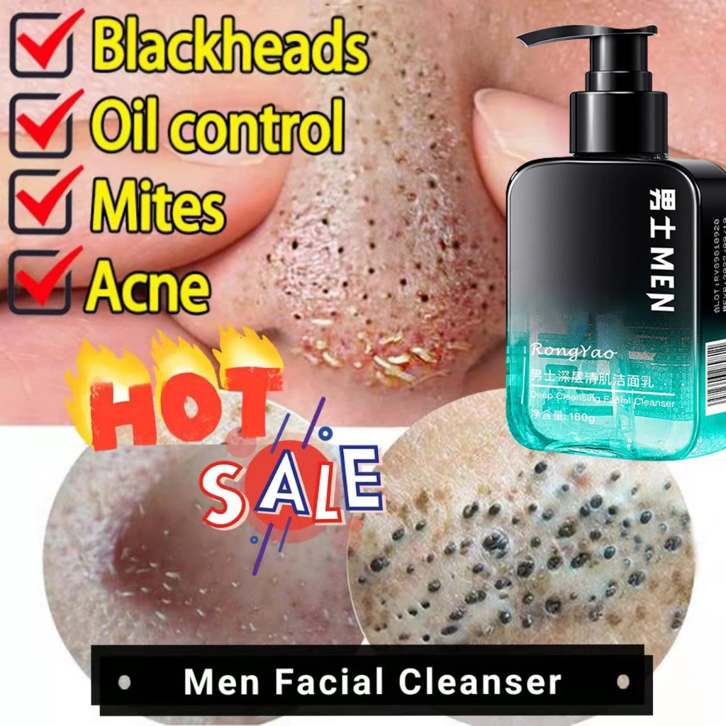 160g men's facial cleanser for acne removal, mite removal blackhead ...