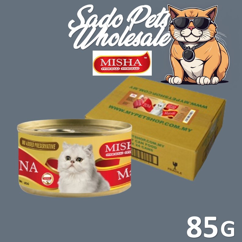 Misha Cat Wet Food 85g Canned Tuna Cat food Tin Makanan Kucing basah ...