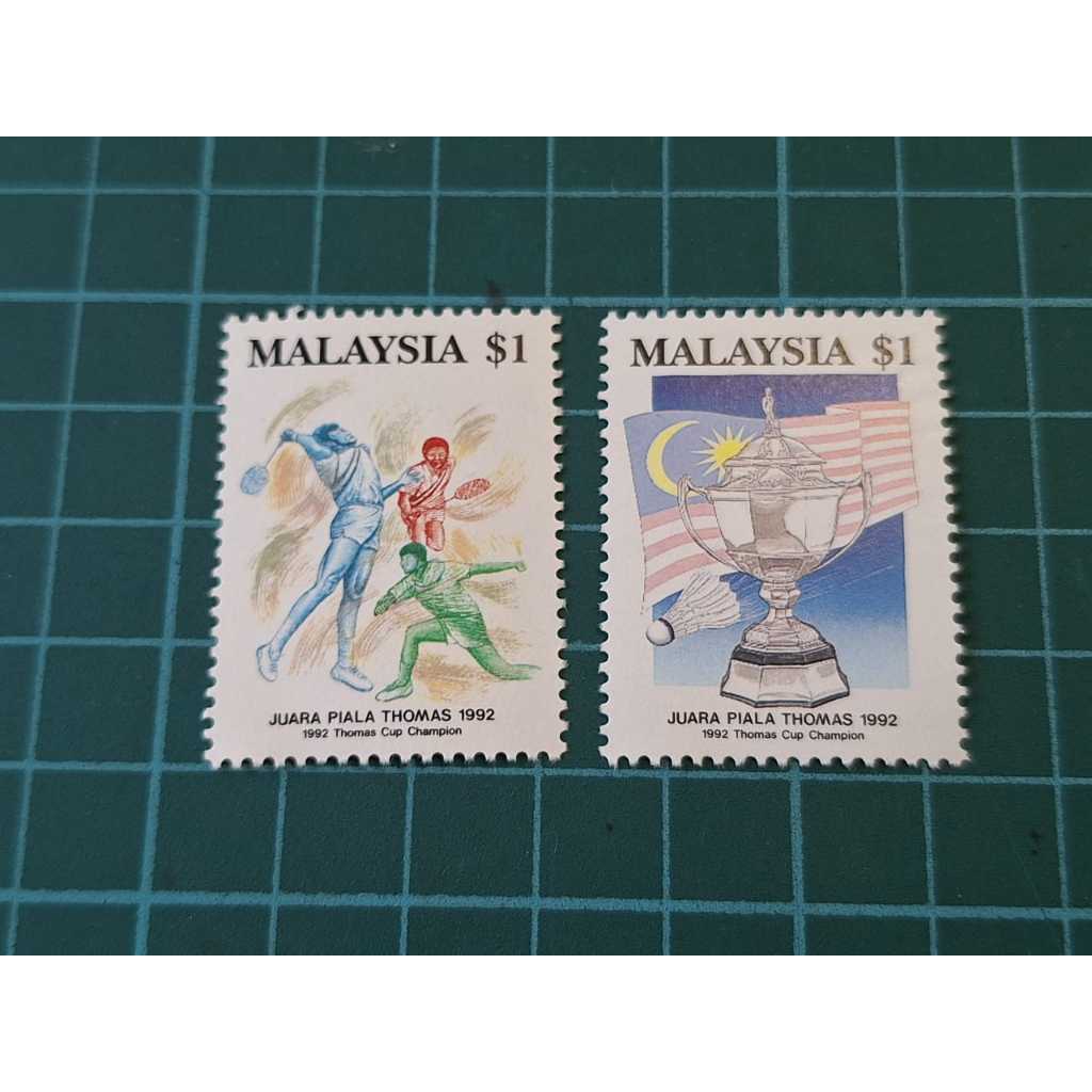 New MNH Mint Postage Stamp Malaysia 1992 Juara Piala Thomas Cup ...