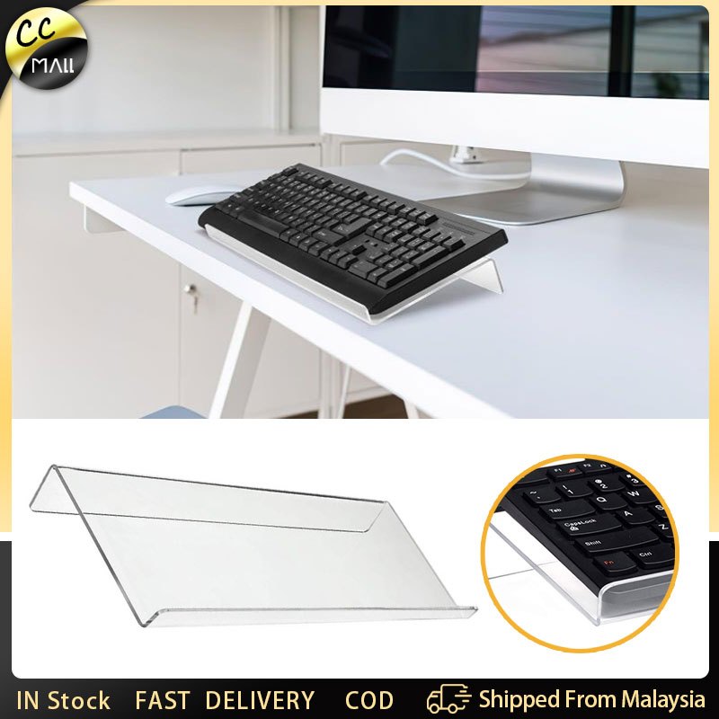 Acrylic Tilted Keypad Holder Clear Computer Keyboard Stand Computer ...
