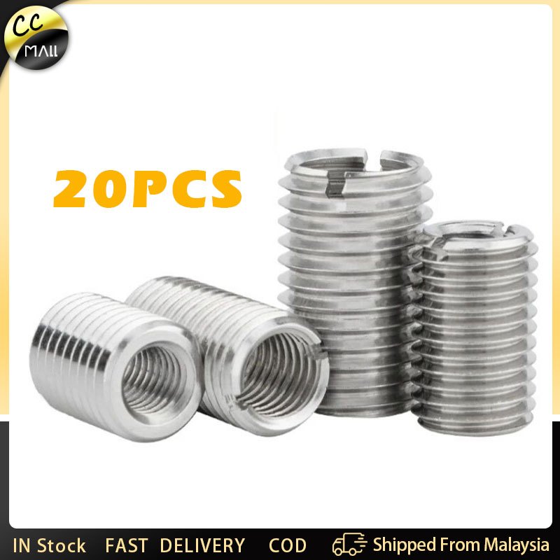 20Pcs Threaded Insert M6/M8 304 Stainless Steel Thread Repair Recoil ...
