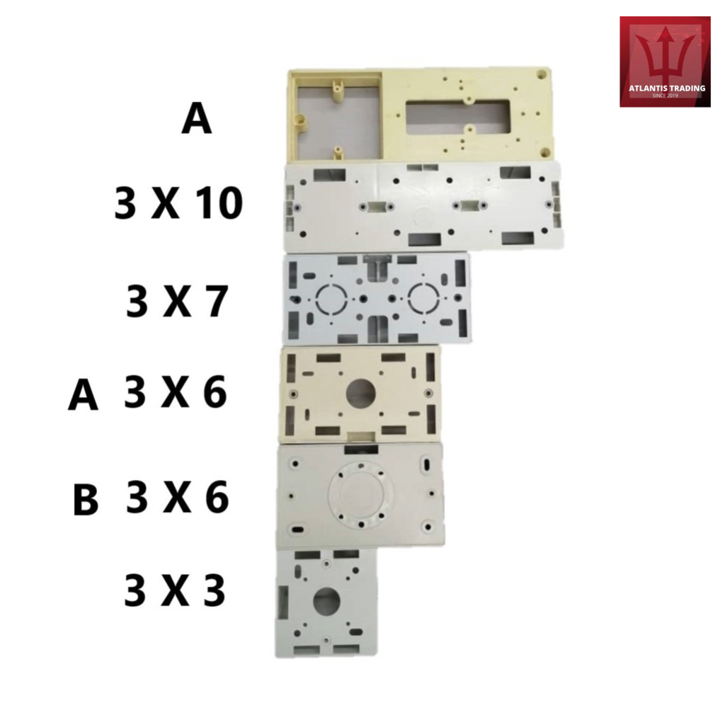PVC Surface Nut Box Switch Base Switch Box Socket 3x3 / 3X6/ 3x7 / 3x10 ...