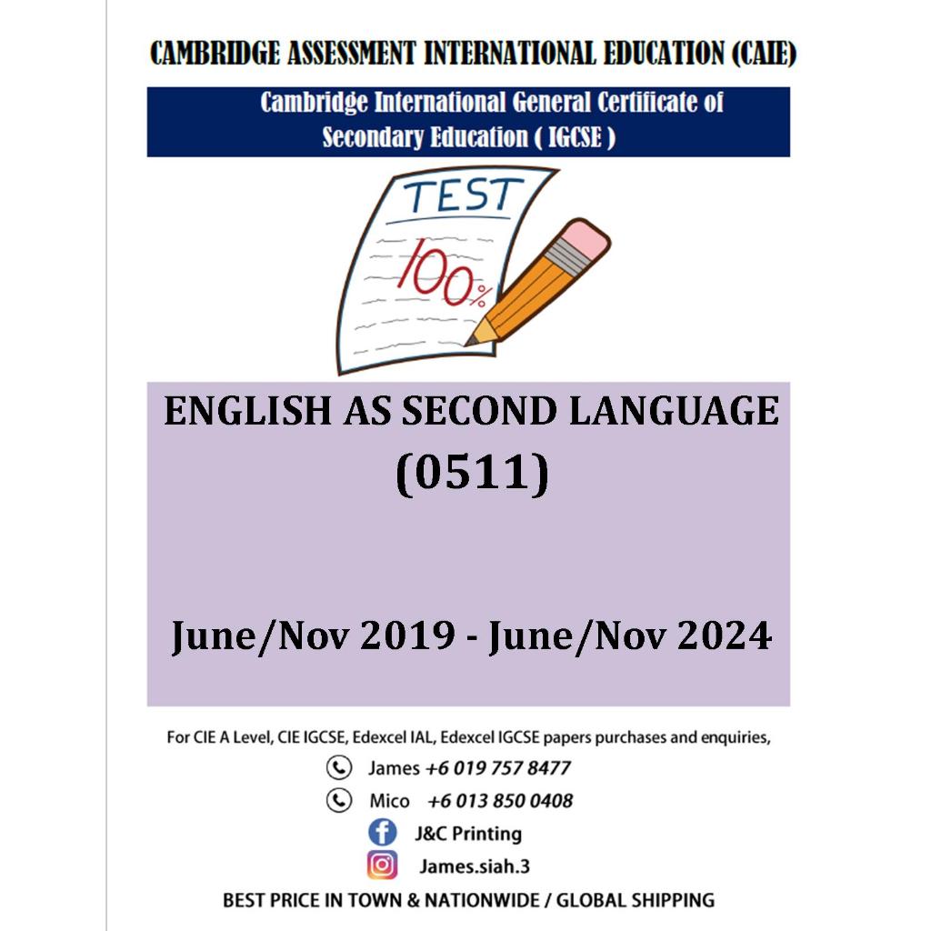 Cambridge Igcse Past Year Papers English Second Language 0511(P 1,2,3,4 ...