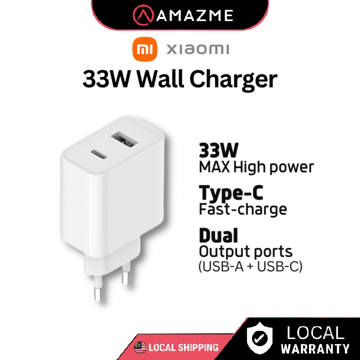 Xiaomi Mi 33W Wall Charger (Type-A + Type-C) | Shopee Malaysia
