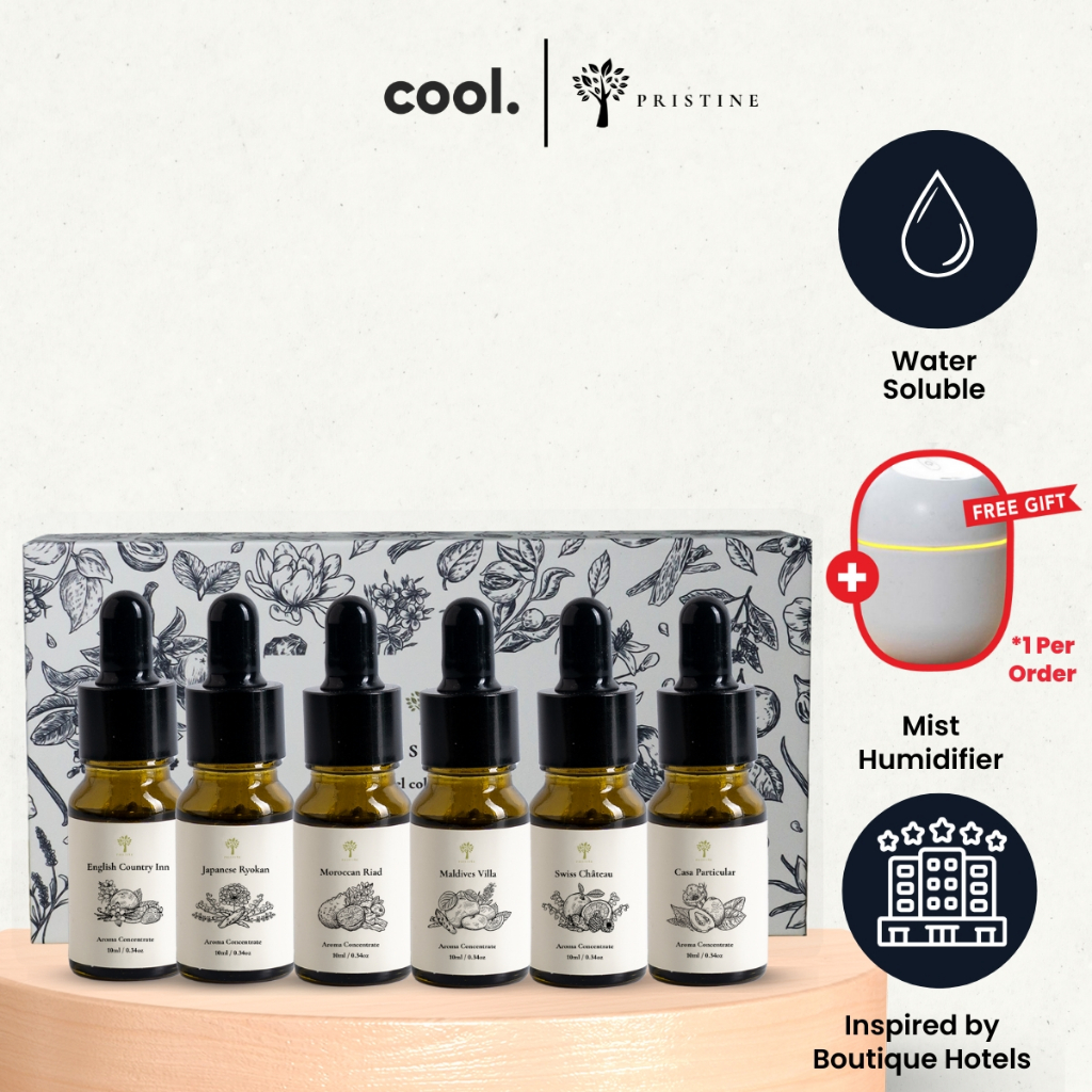 Pristine Aroma Concentrate 6 Pack + Mist Humidifier | Hotel | Water ...