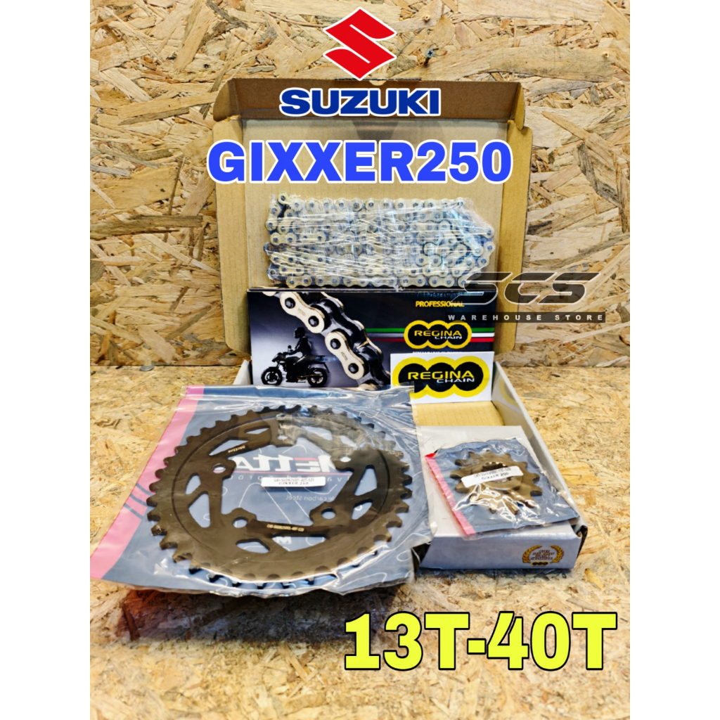REGINA SUZUKI GIXXER 250 Sprocket Chain Kit Set Rantai Mettal Spoket ...