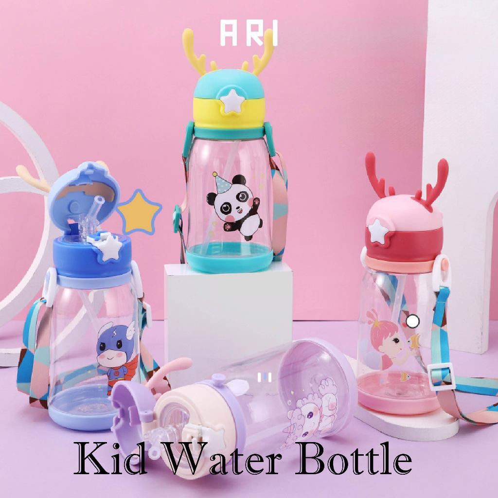 ARI 600ml Kid Water Bottle with Straw Cute Botol Air Kanak-Kanak ...