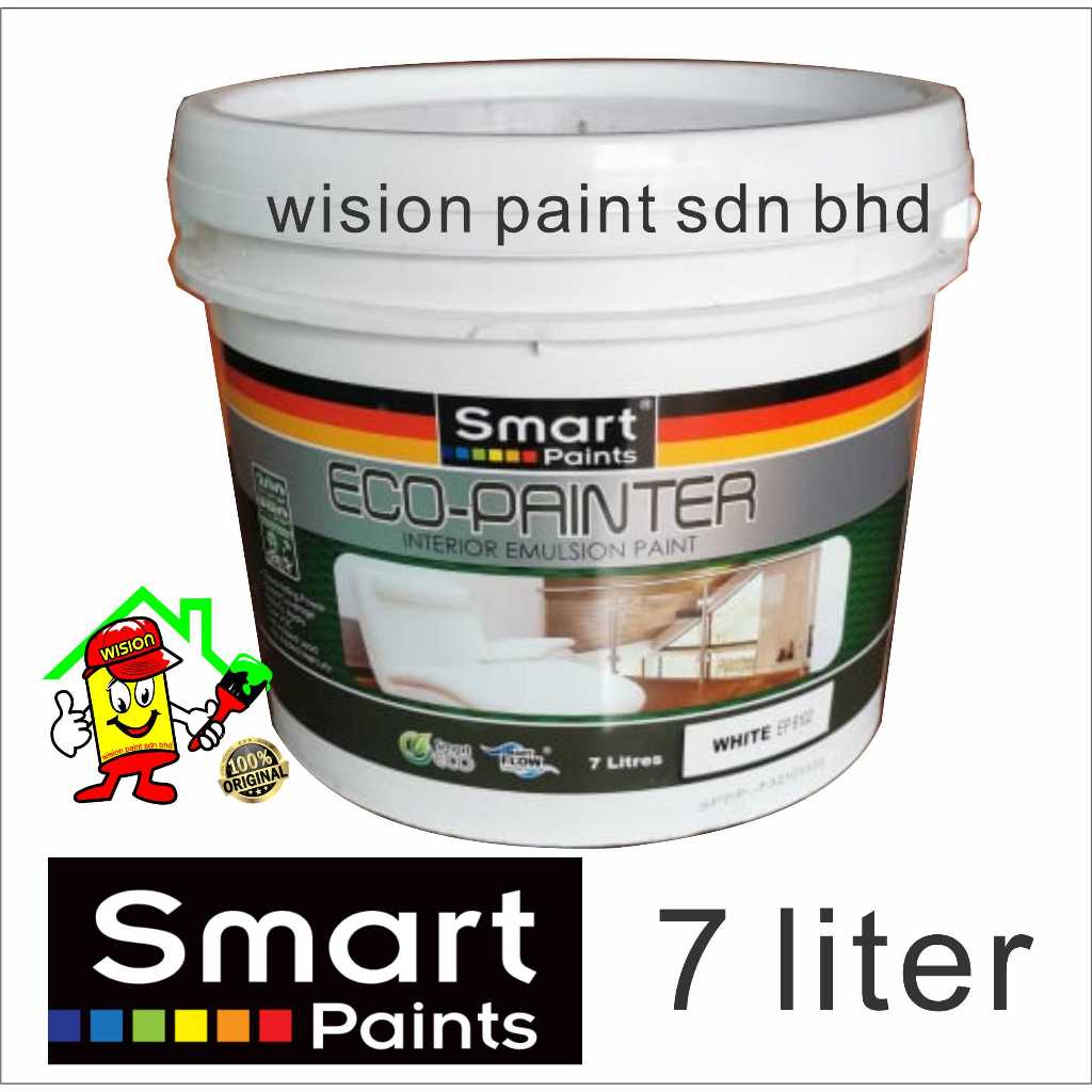 ( 7 LITER ) SMART PAINT ( ECO-PAINTER ) 7L INTERIOR EMULSION PAINT / CAT DALAM MATT / ECO SMART ...