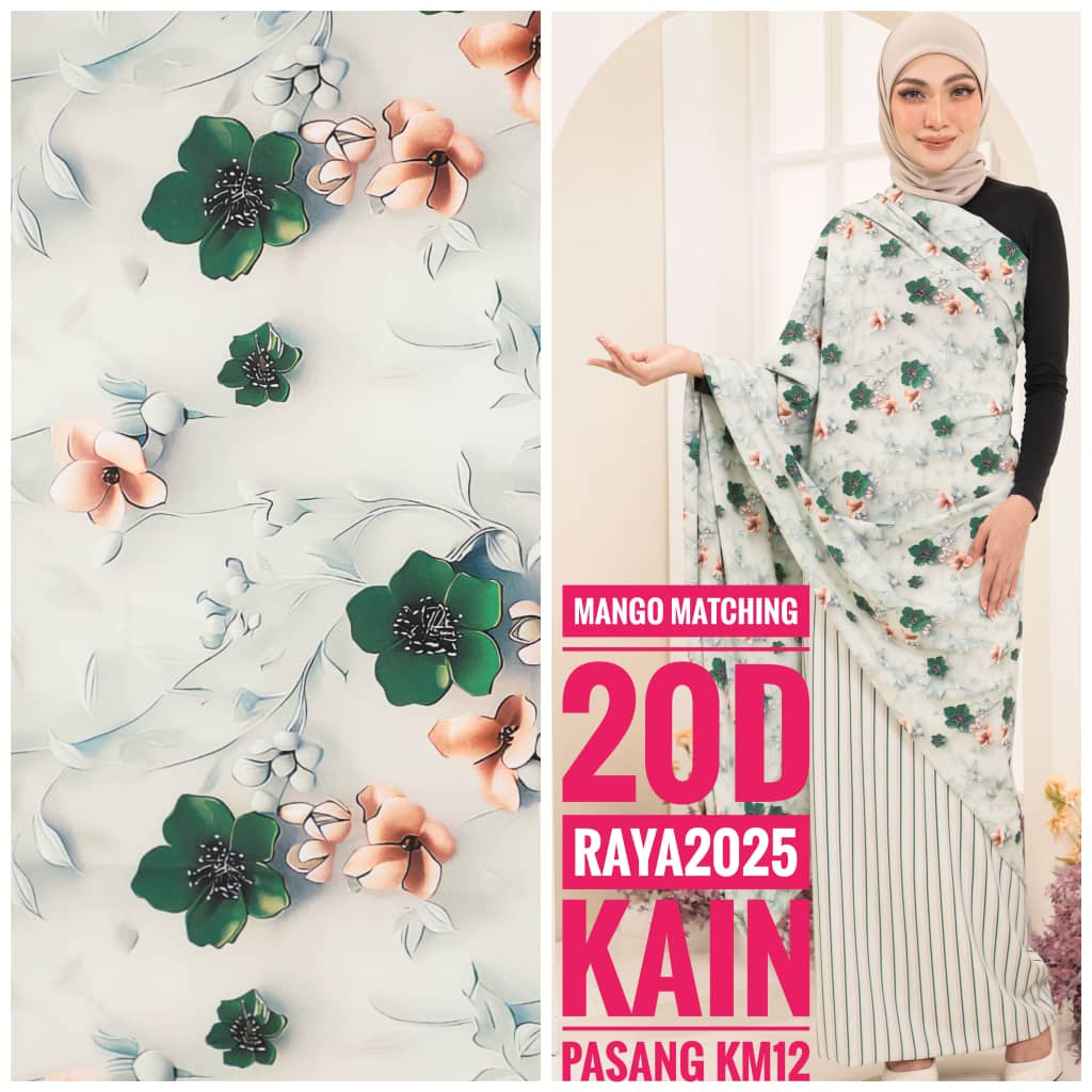 Kain Pasang , Mango Matching 20D , RAYA 2025 ,Corak Baru , Ready Stock ...