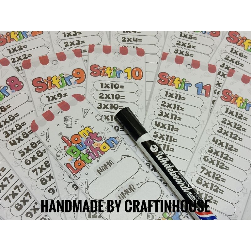 Flash Card Latihan Sifir Erasable | Shopee Malaysia