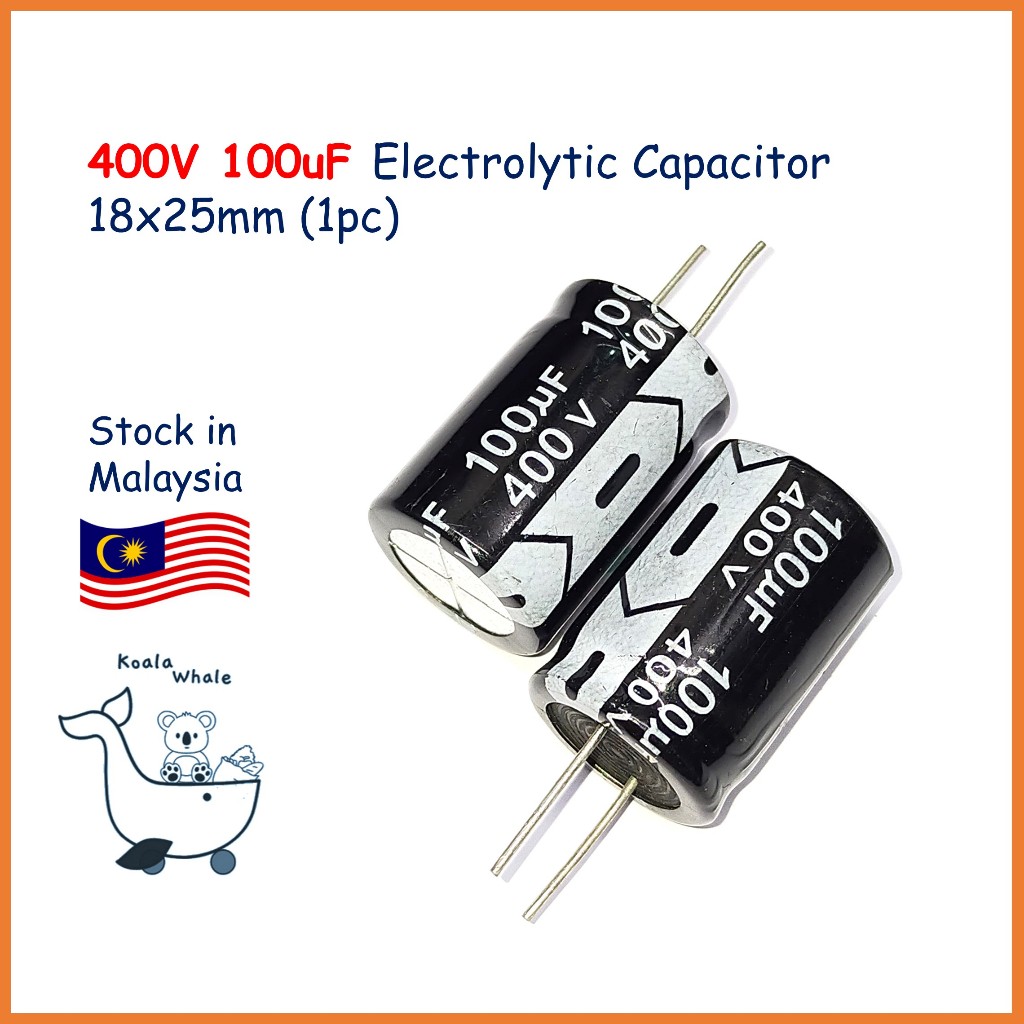 400V 100uF Electrolytic Capacitor Kapasitor 18x25mm 400V100UF Elco (1pc ...