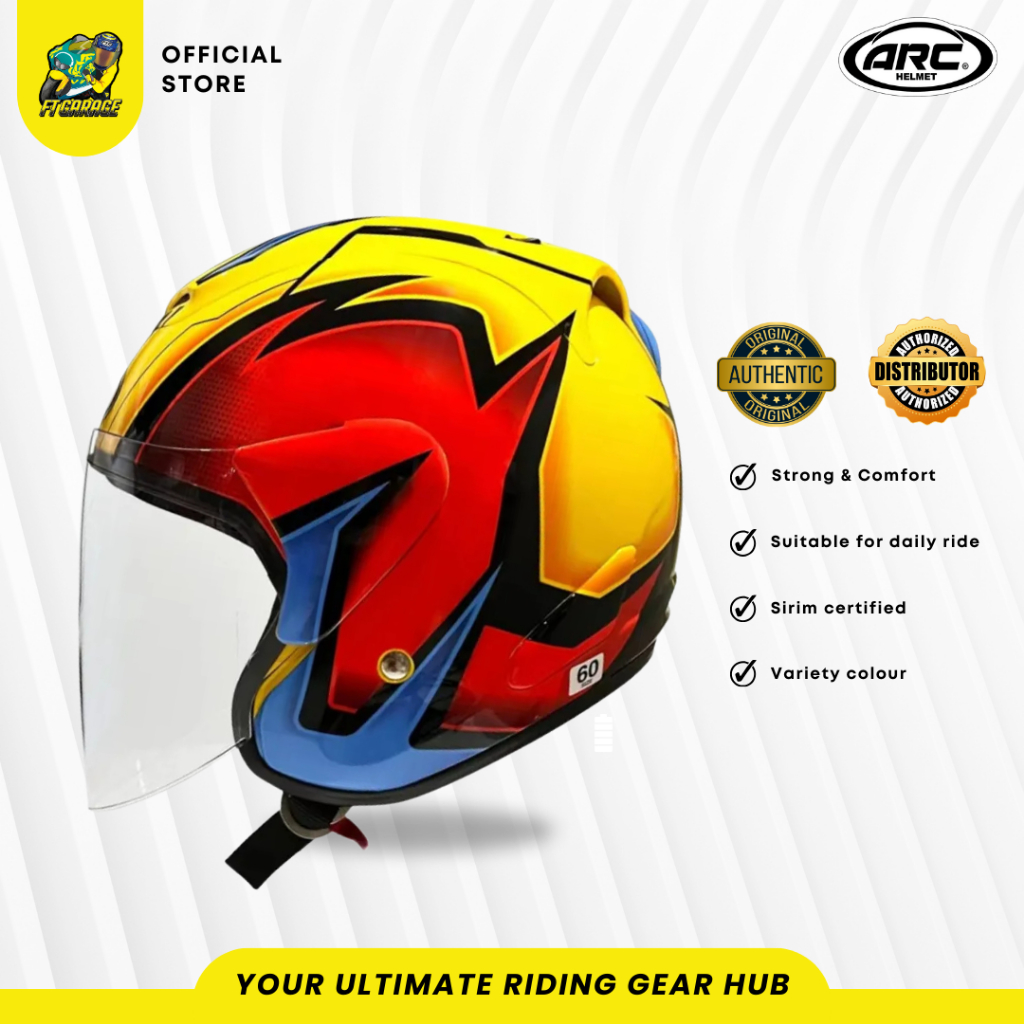 [OPEN FACE] ARC RITZ FLASH (TIDAK TERMASUK VISOR COLOR) | Shopee Malaysia