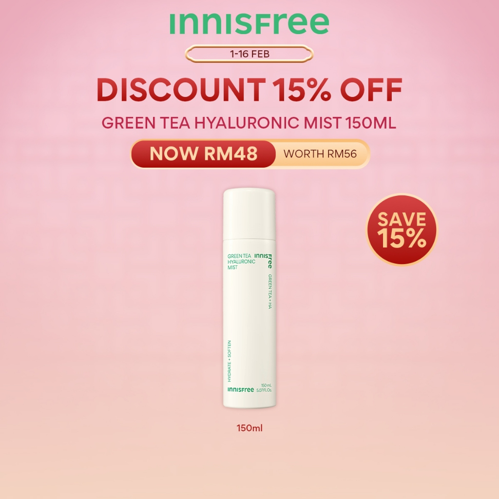 [1-16 FEB | GET 15% OFF] INNISFREE Green Tea Hyaluronic Mist 150ml ...