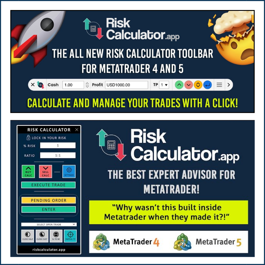 Risk Calculator For MT4 & MT5 - Premium & Toolbar - Set of 2 Trade Management EA | Shopee Malaysia