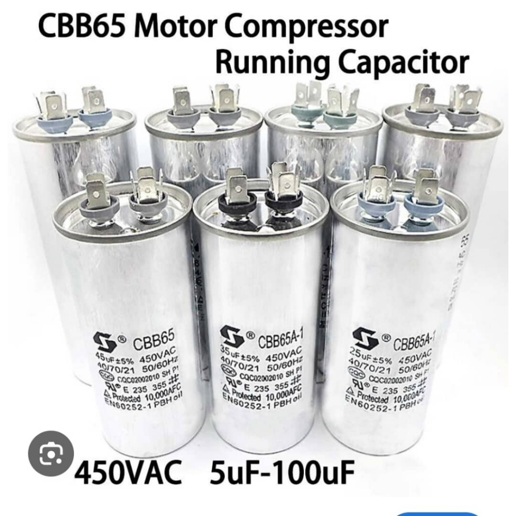 AC Motor Capacitor Air Conditioner Compressor Start Capacitor CBB65 450VAC 5UF-6UF-8UF-10UF ...