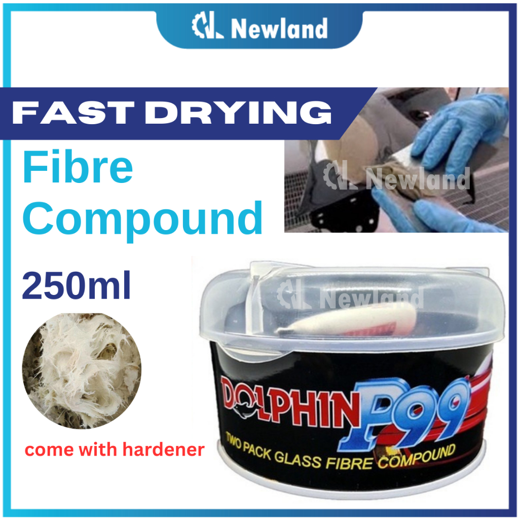 Dolphin P99 Two Pack Glass Fiber Compound (250ml) Rubbing Compound ...
