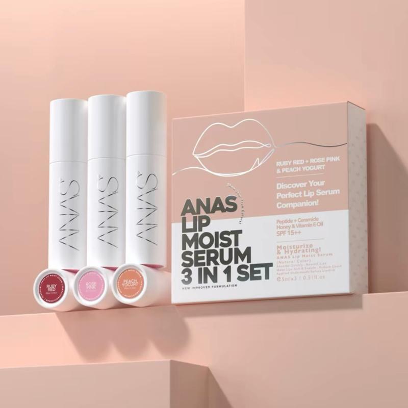 ANAS Lip Moist Serum 3 in 1 Set Special Edition (Peach Yogurt, Rose ...