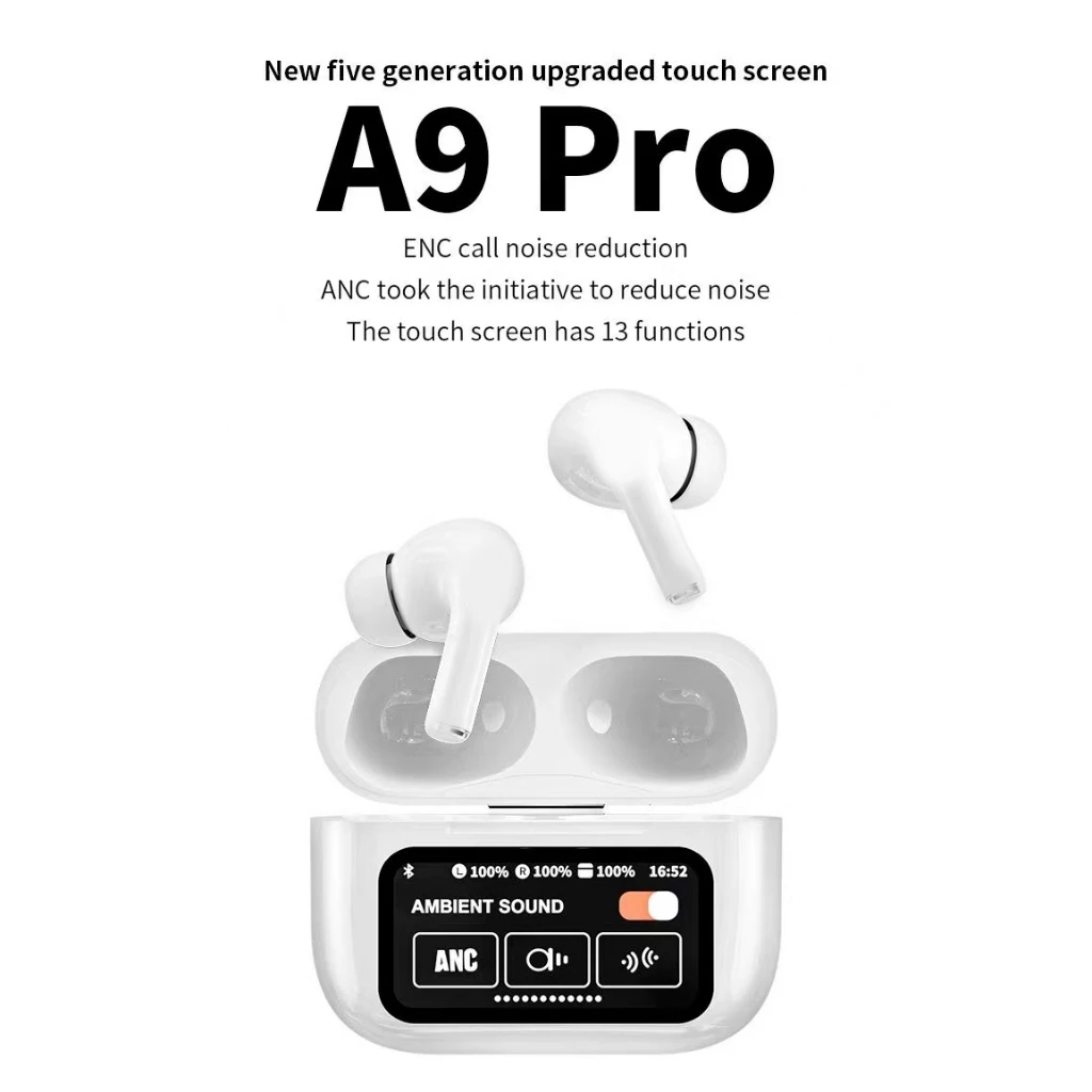Newest A9 Pro Smart Touch Screen Bluetooth Earbuds ANC Wireless ...