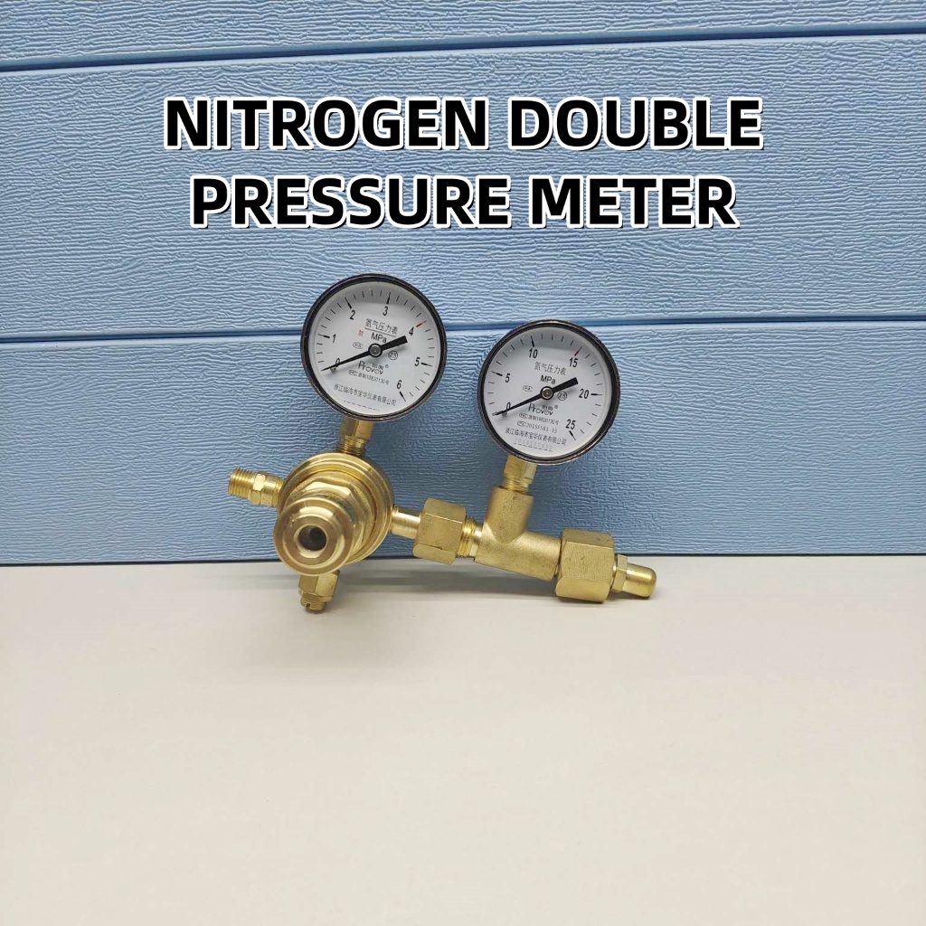(FULL COPPER) NITROGEN DOUBLE PRESSURE METER CONTROL VALVE GAS GAUGE ...