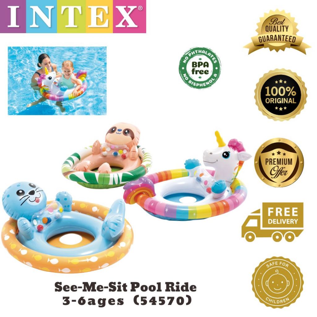 59570 INTEX See Me Sit Pool Rider/ baby seated safety float seat/Baby ...