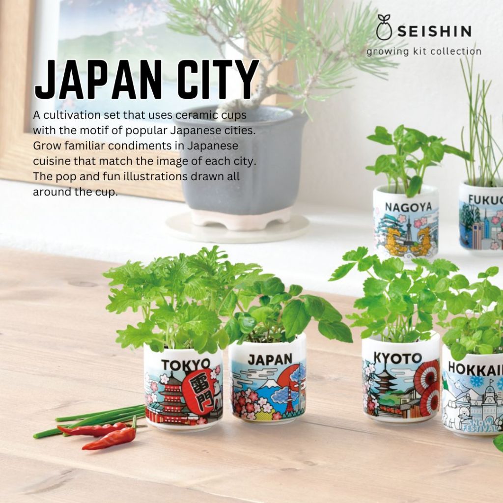 SEISHIN JAPAN CITY | Cultivation set ceramic cup with Japanese cities ...