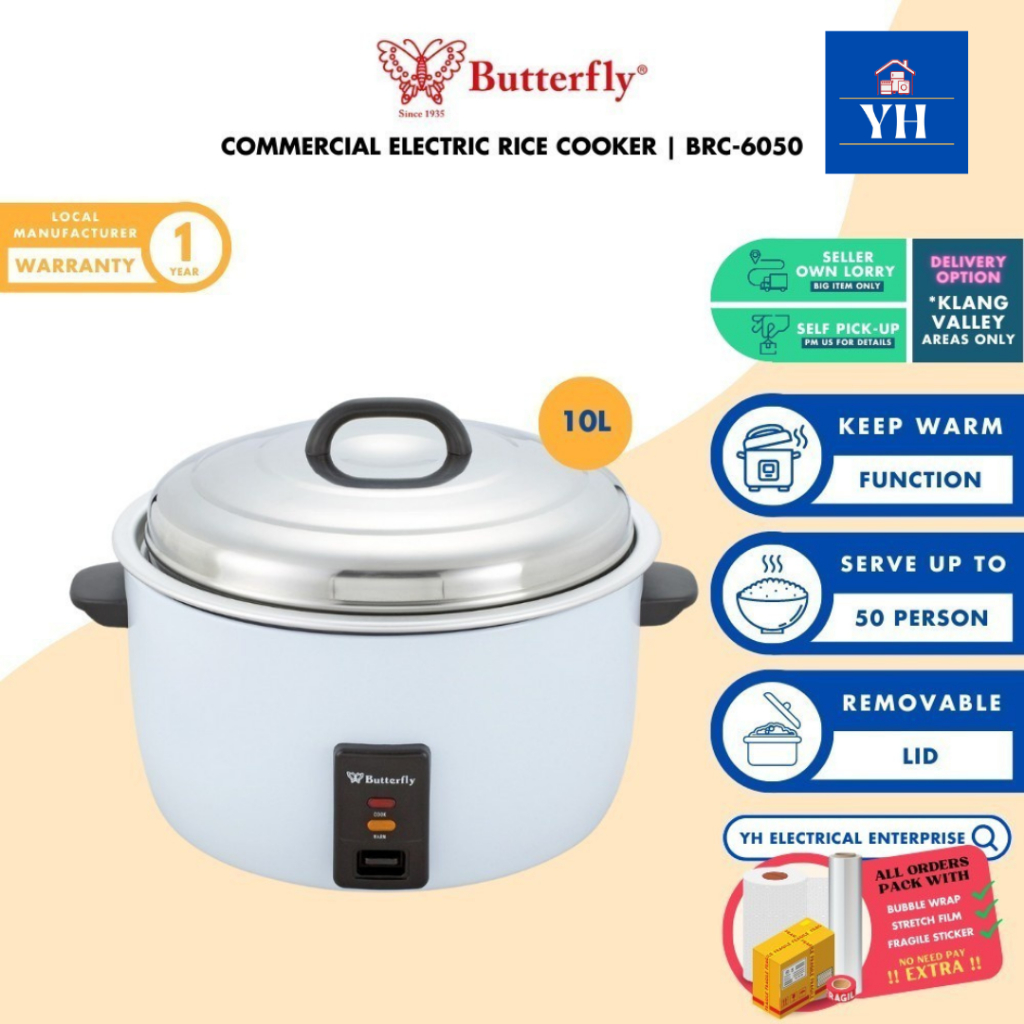 Butterfly 10L Commercial Electric Rice Cooker BRC-6050 | Shopee Malaysia