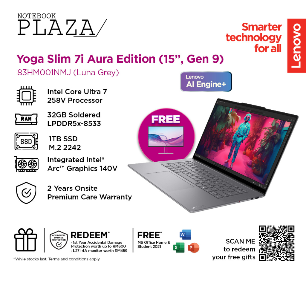 Lenovo Yoga Slim 7 15ILL9 83HM001NMJ 15.3" WQXGA+ Touch Laptop Grey ...