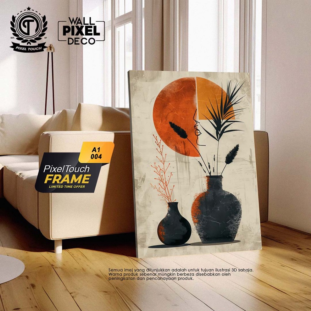 Frame Muji illustrator Design Moden Gambar Hiasan Deko Dinding Rumah ...
