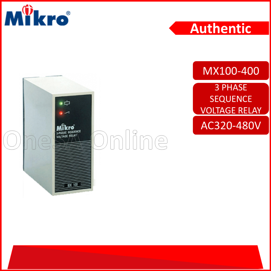 MIKRO 3 PHASE SEQUENCE VOLTAGE RELAY AC320-480V(MX100-400/A320-480 ...