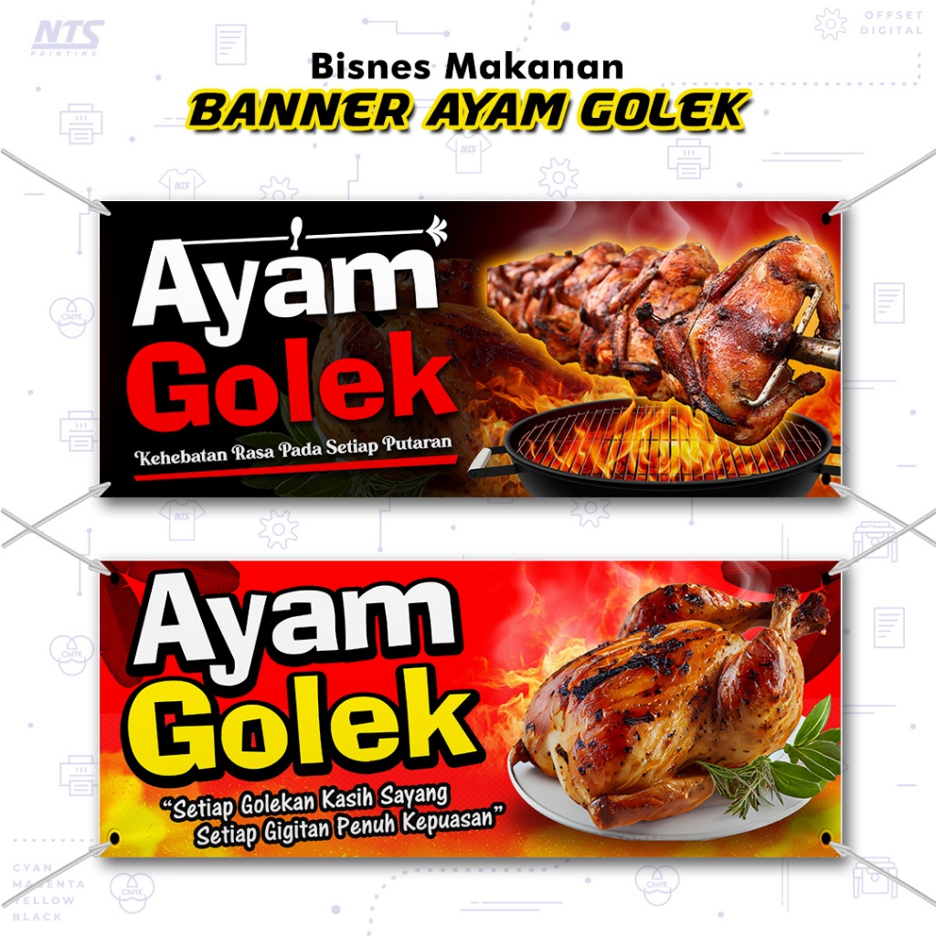 READY DESIGN BANNER AYAM GOLEK - PENIAGA KEDAI / GERAI / MAKANAN ...