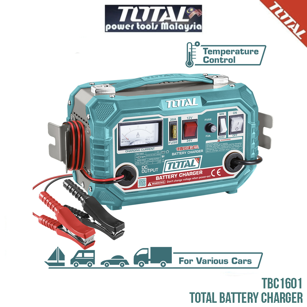 TOTAL 12V 24V / 12A Fuse 20A Car Motorcycle Lorry Battery Charger 汽车 ...