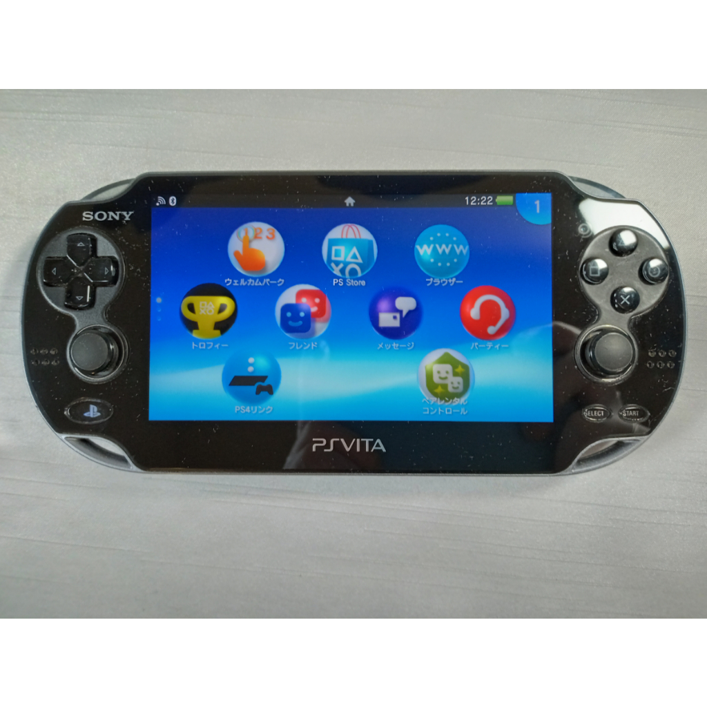 SONY PS Vita Console Only Crystal Black PCH-1000 FW 3.74 Japan Model ① ...